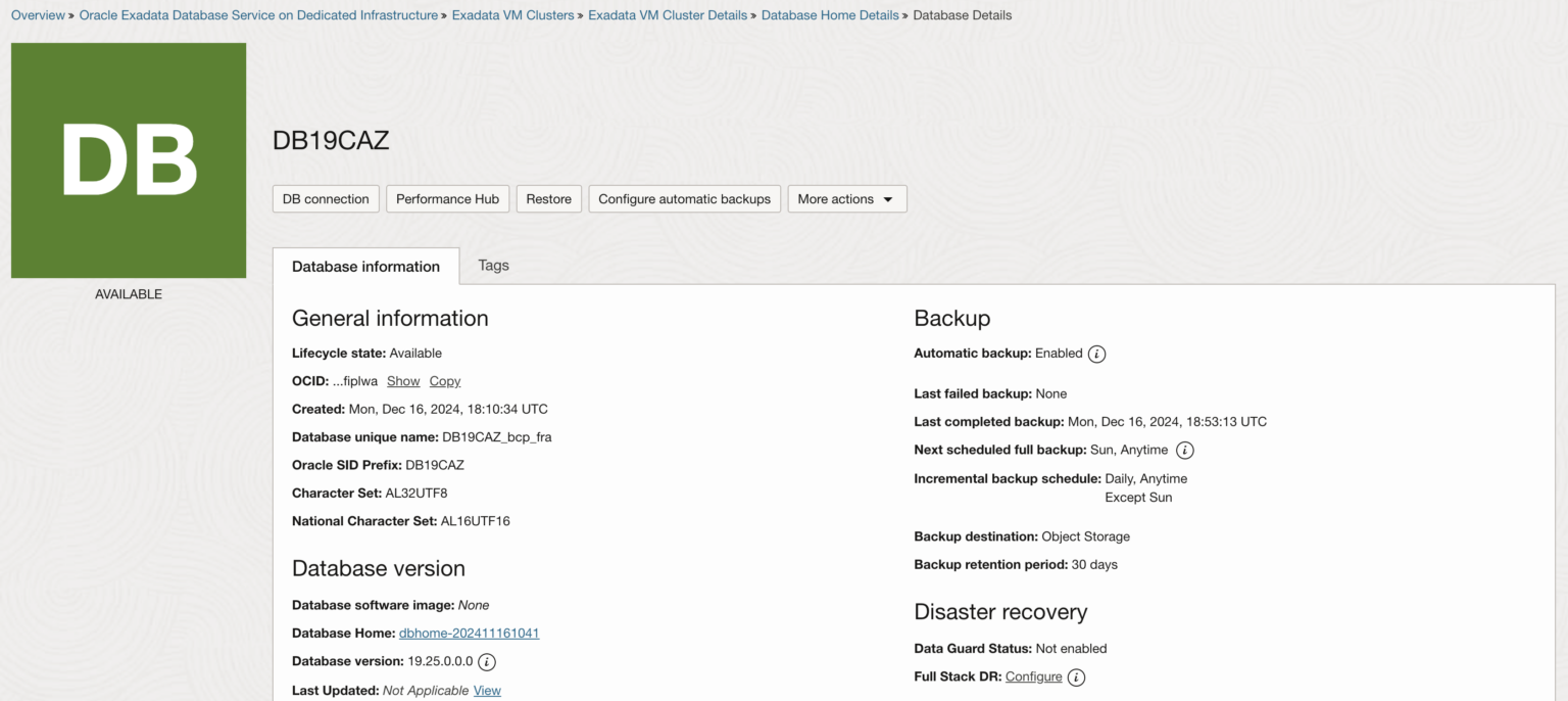 Upgrade from 19c to 23ai using AutoUpgrade – Exadata Database Service ...